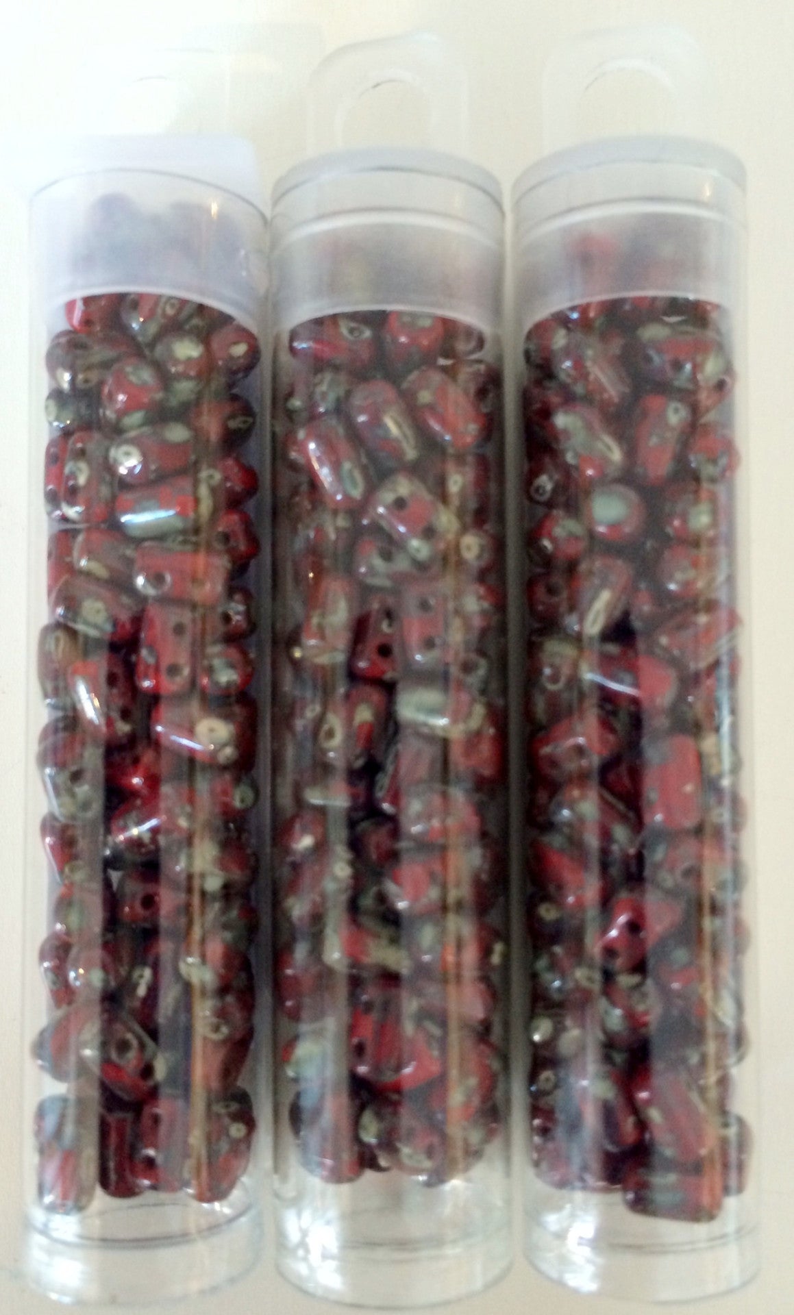 Rulla beads - Opaque Red Picasso - Island Cove Beads & Gallery