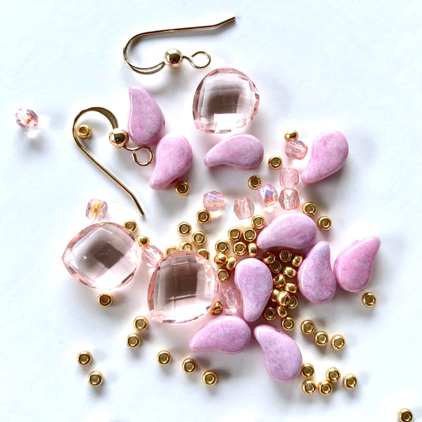Arabesque Earrings Kit - Pink Ice - Island Cove Beads & Gallery